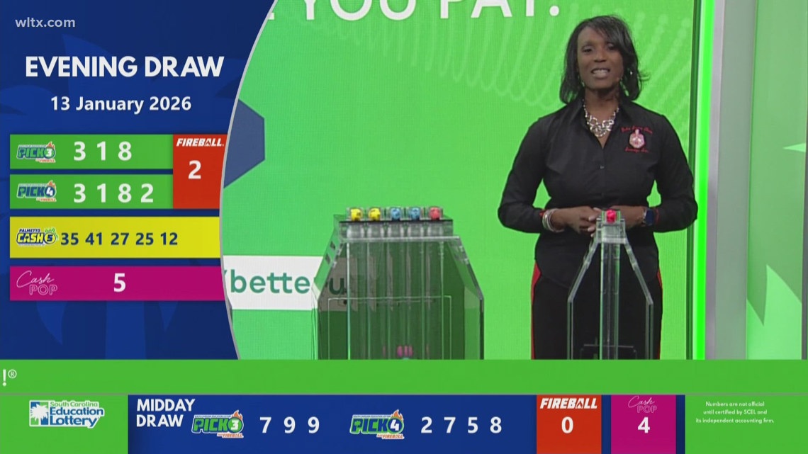Evening SC winning lottery numbers for January 13, 2026 | wltx.com