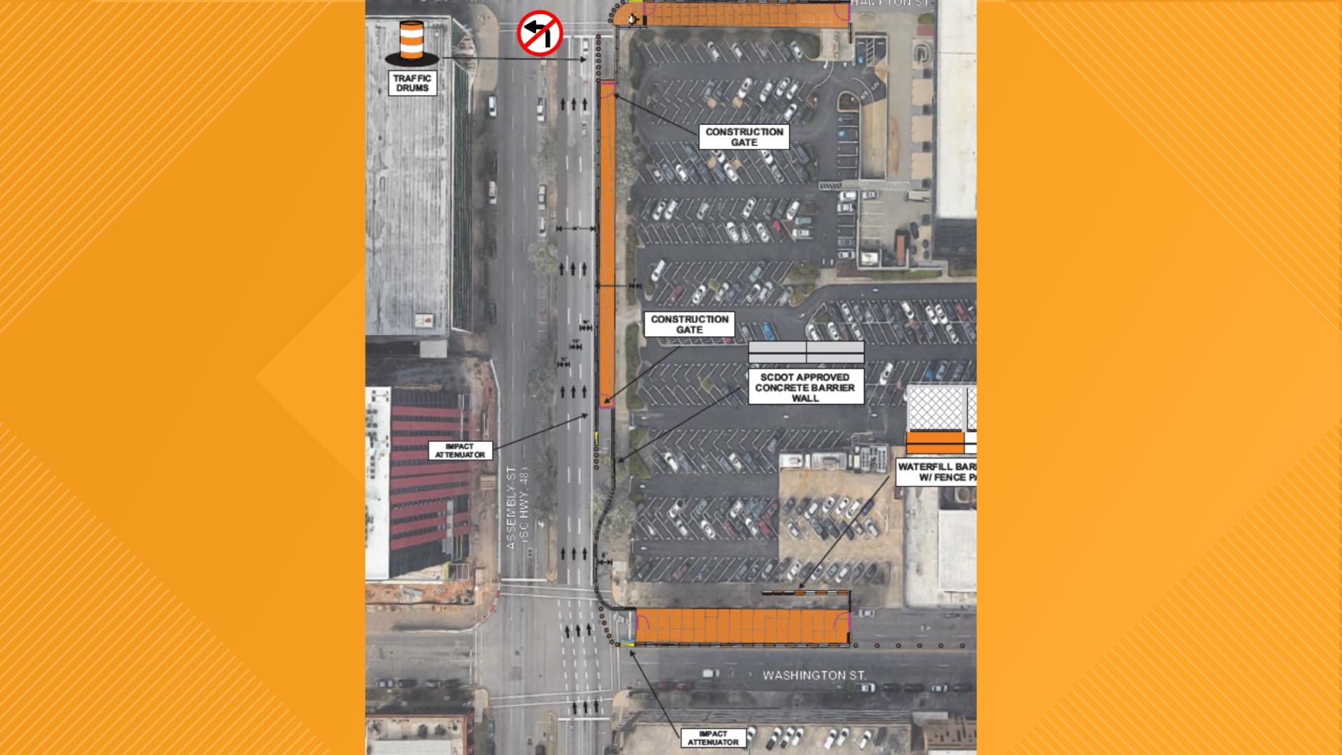 Assembly Street traffic changes start Wednesday, expected to last two ...