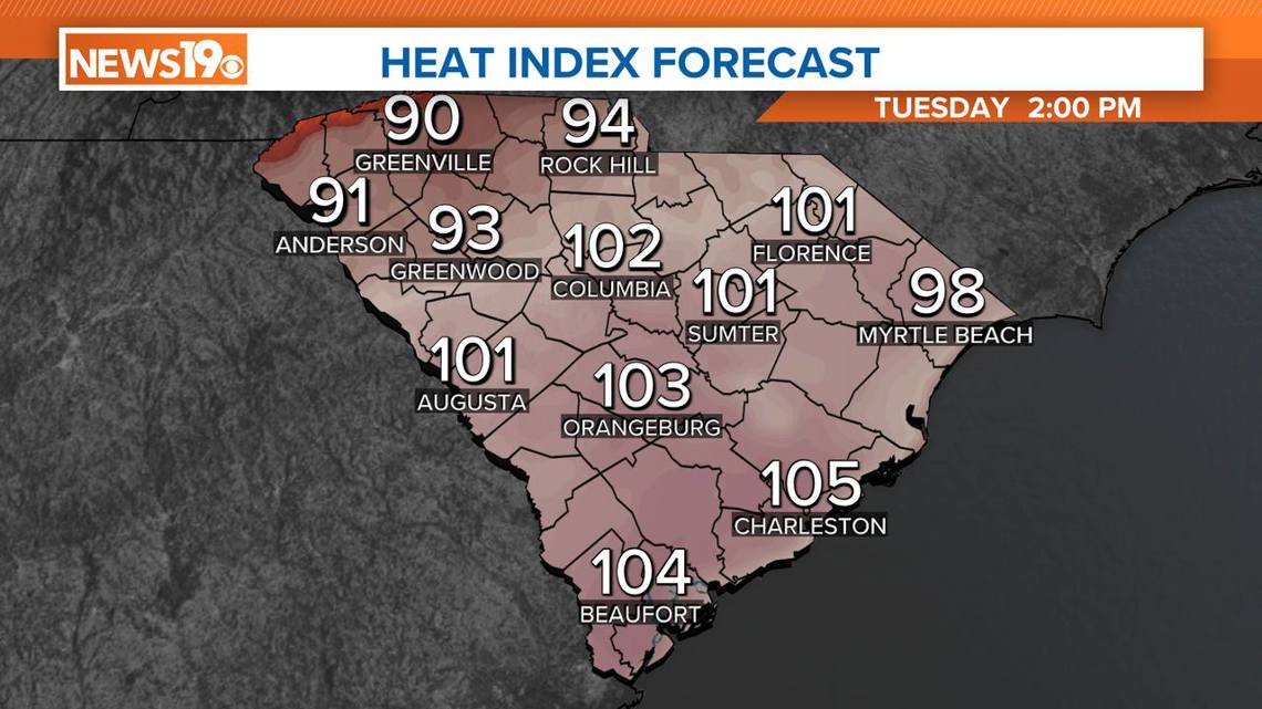 Scorching heat and high humidity holds on to South Carolina | wltx.com