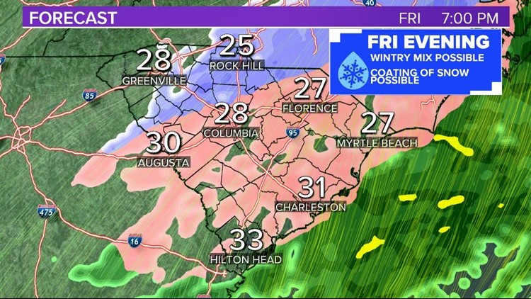 South Carolina snow ice weather forecast for Friday, January 21 | wltx.com