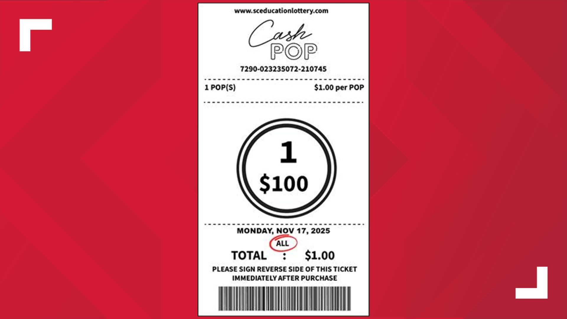 Some CASH POP tickets printed in error; SC Education Lottery to refund ...