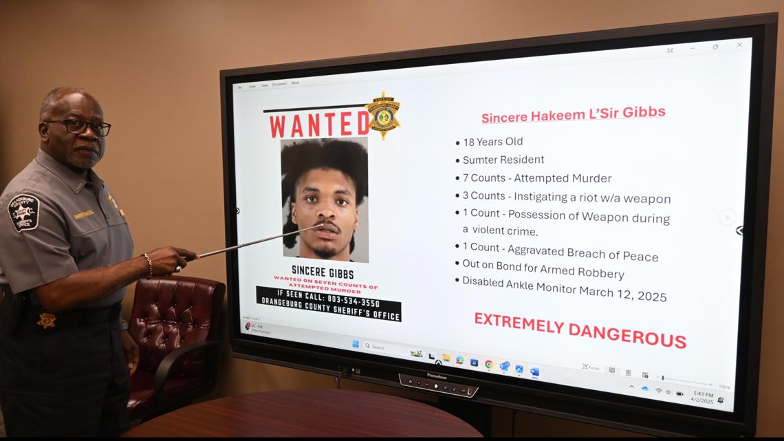 Orangeburg County searching for Sincere Gibbs after mass shooting ...