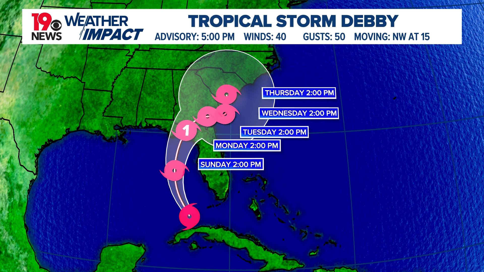 TS Debby expected to become hurricane, Florida under threat | wltx.com
