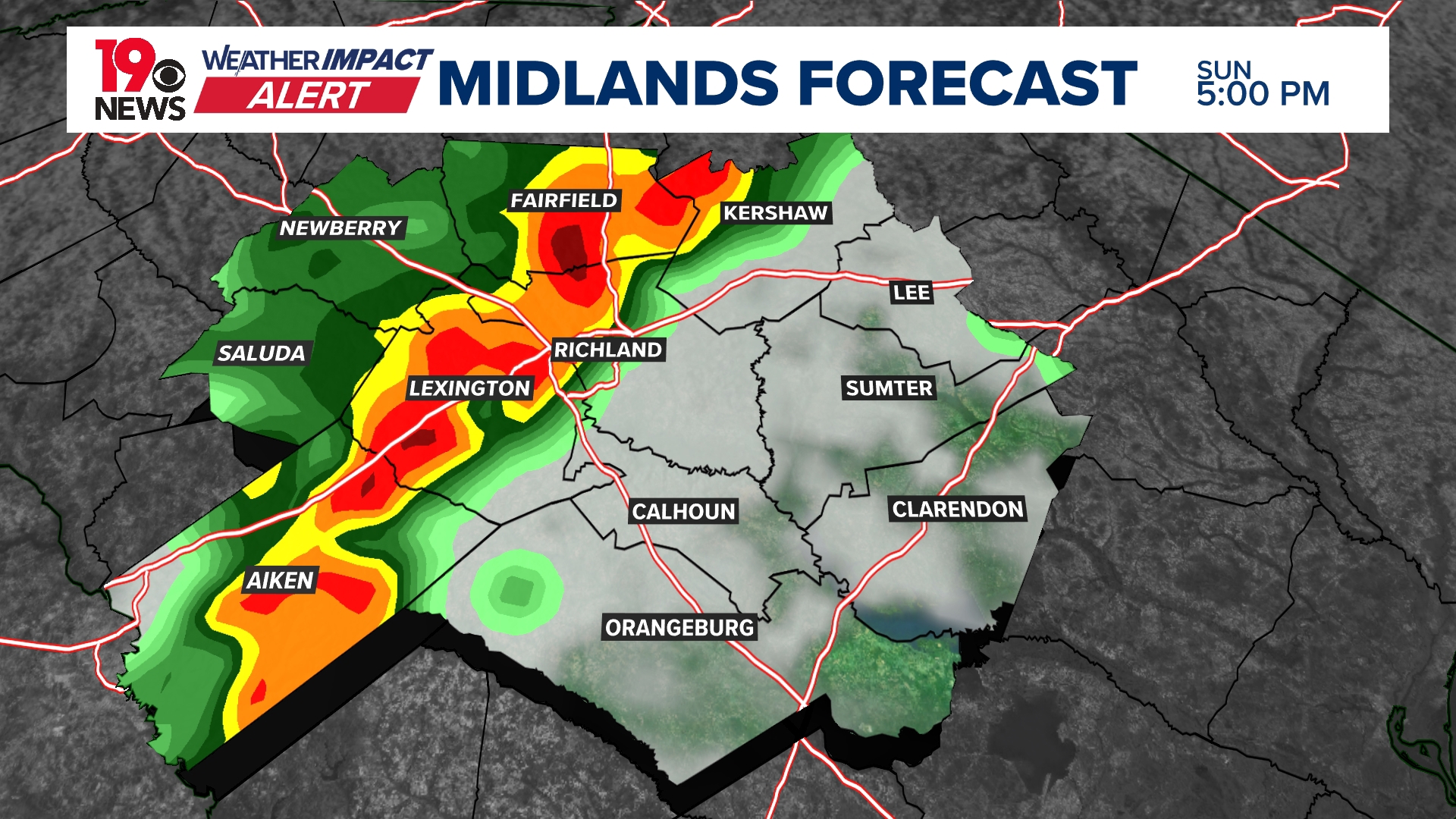 Severe storms with high winds expected in the SC Midlands Sunday and ...