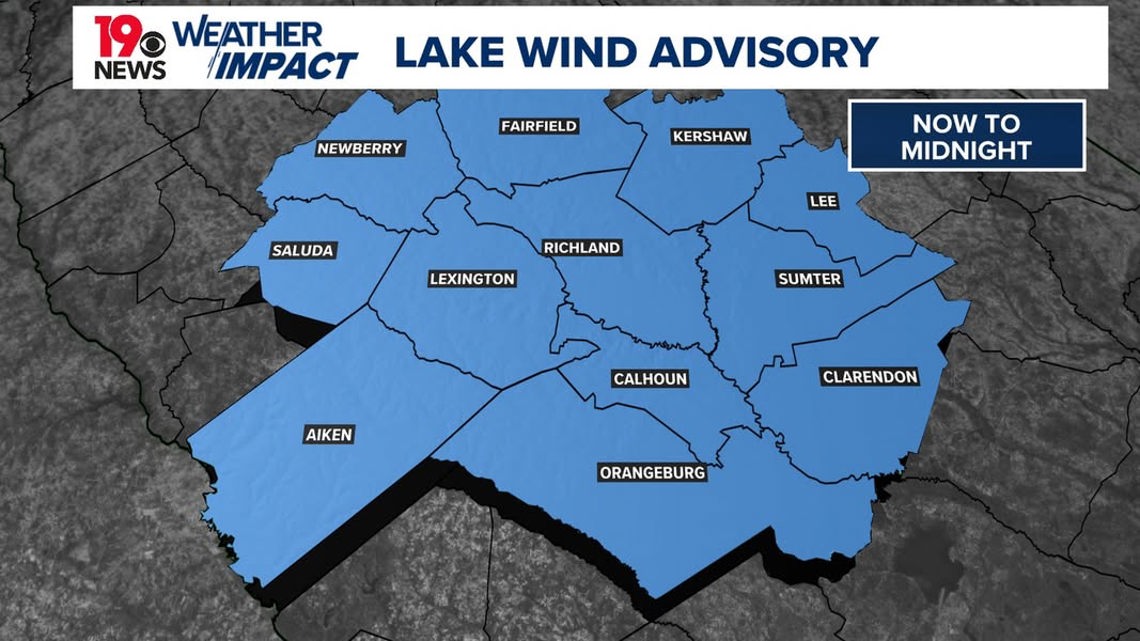 Lake Wind Advisory, Red Flag Warning issued for Midlands today amid ...