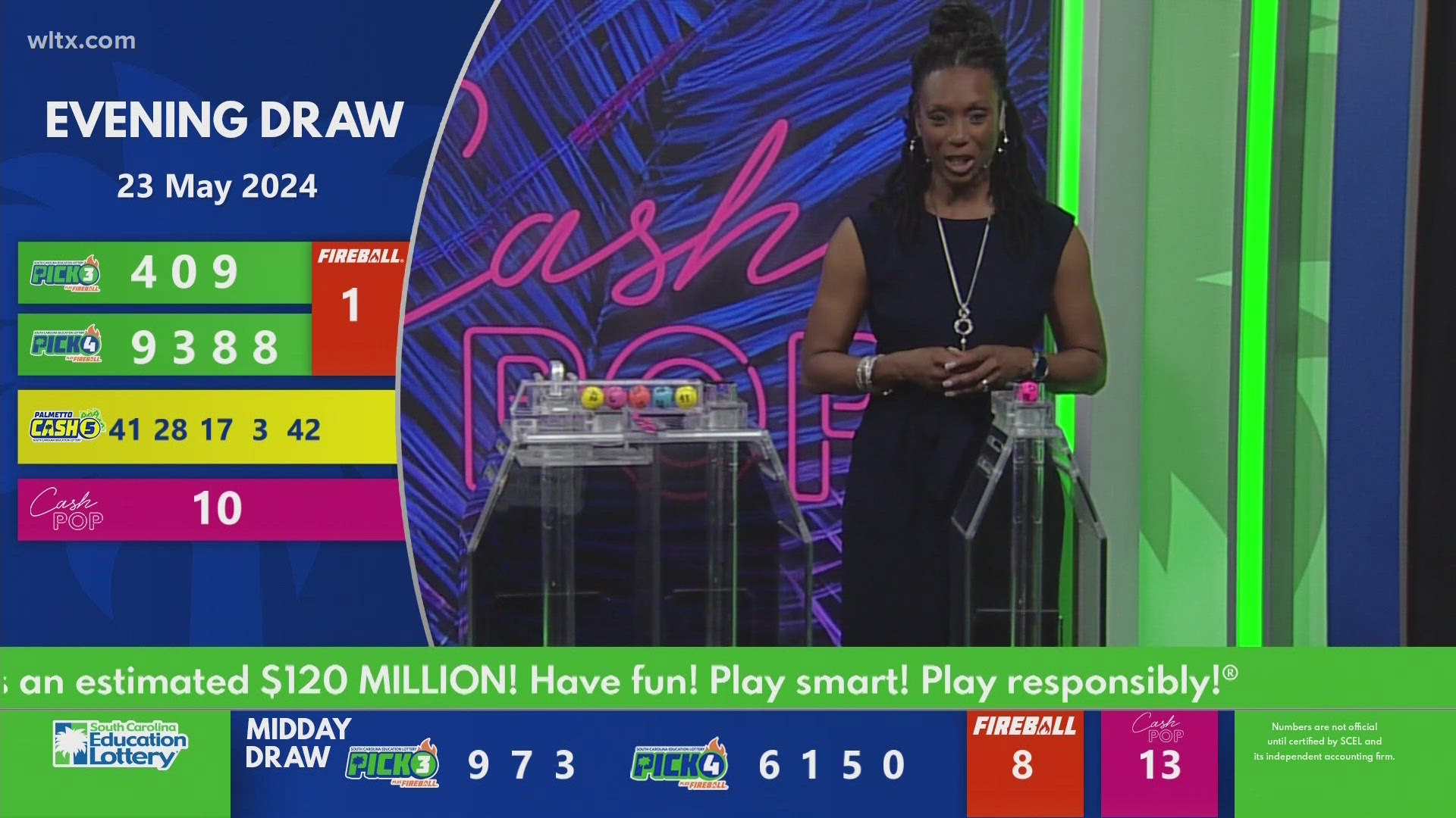 Evening SC winning lottery numbers for May 23, 2024 | wltx.com