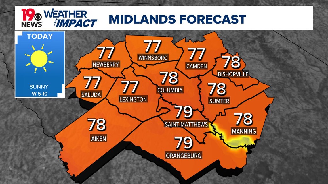 Unseasonably warm, sunny South Carolina weather today | wltx.com