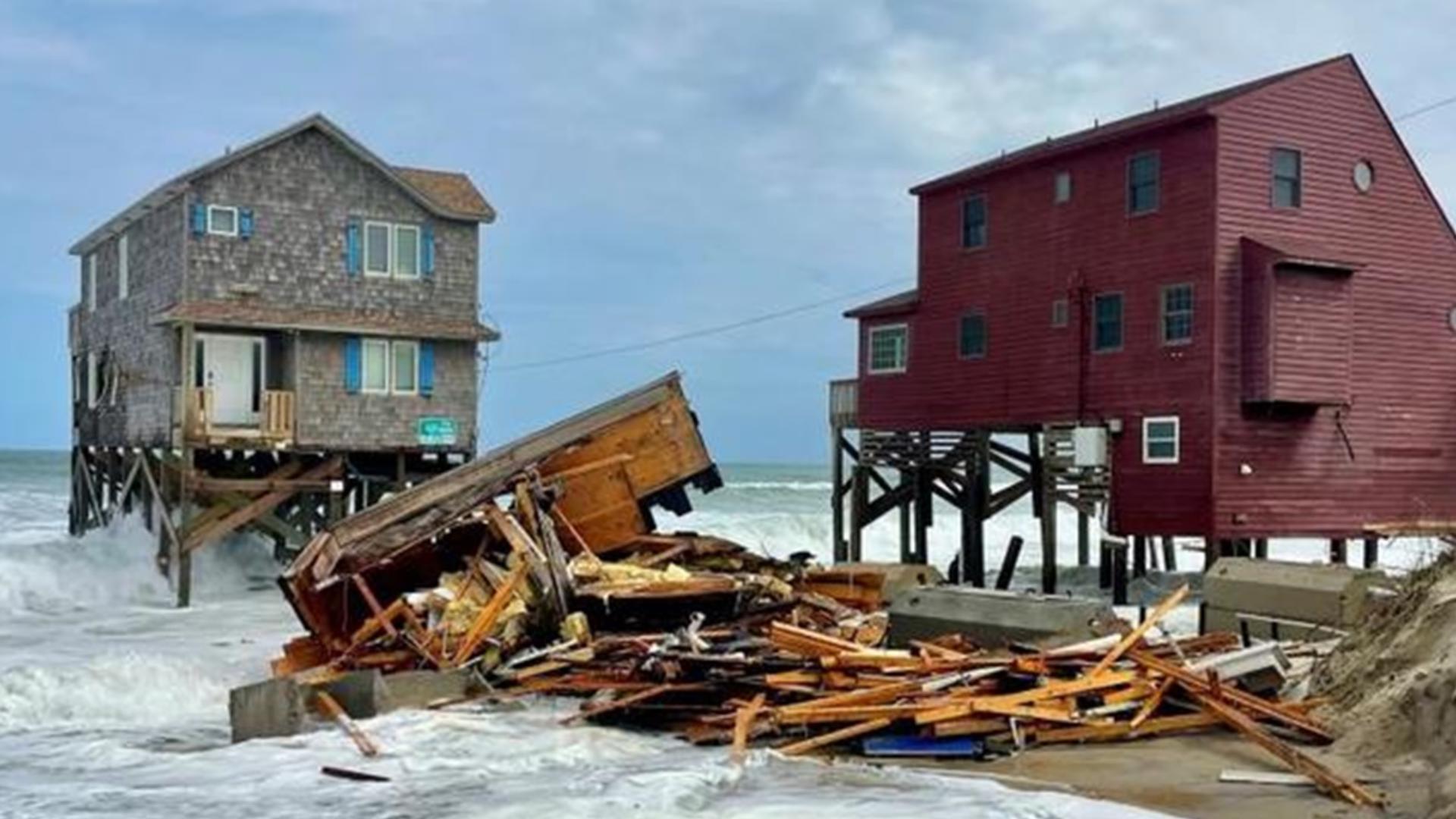 3 houses have collapsed into the sea within a week in Rodanthe, North ...