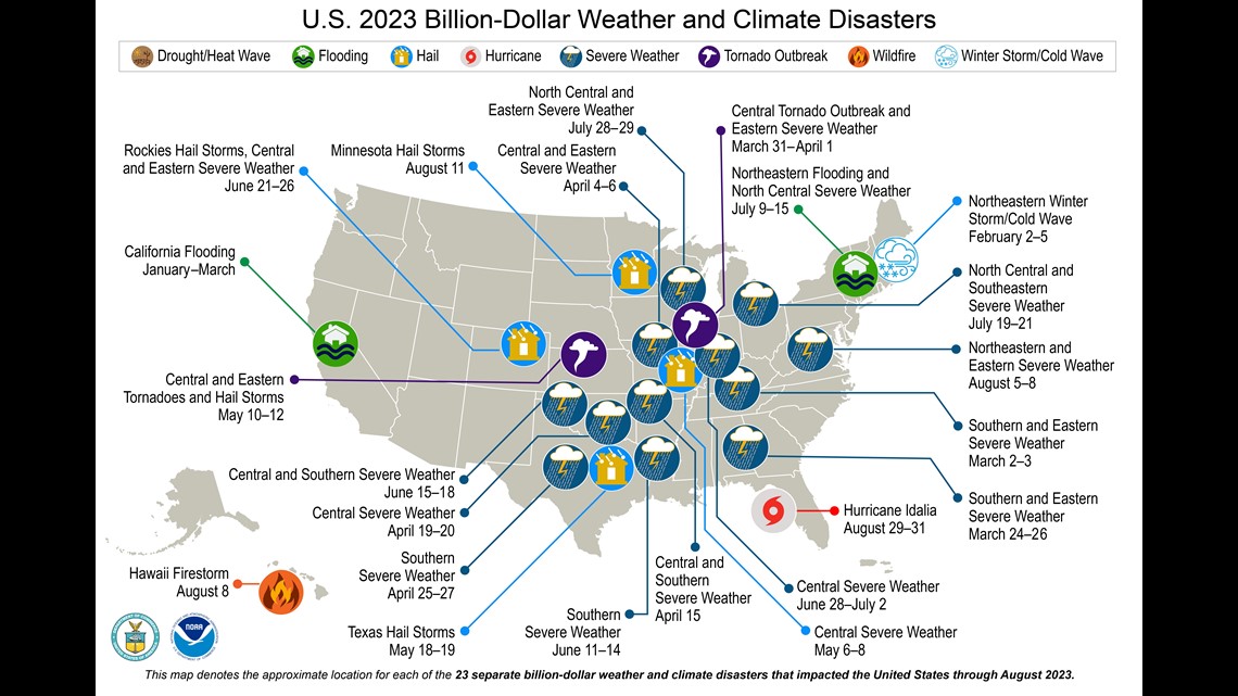 U.S. breaks all-time record for billion dollar disasters | wltx.com