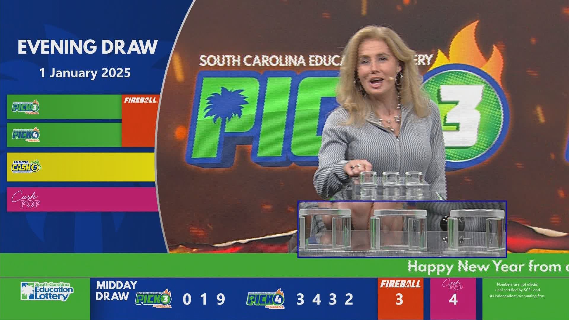 Evening SC winning lottery numbers for January 1, 2025 | wltx.com