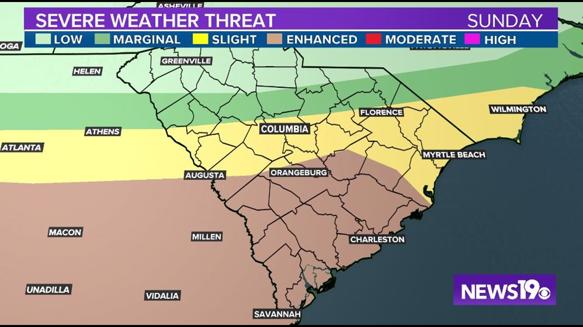 Severe storms forecast Sunday afternoon through Monday morning | wltx.com
