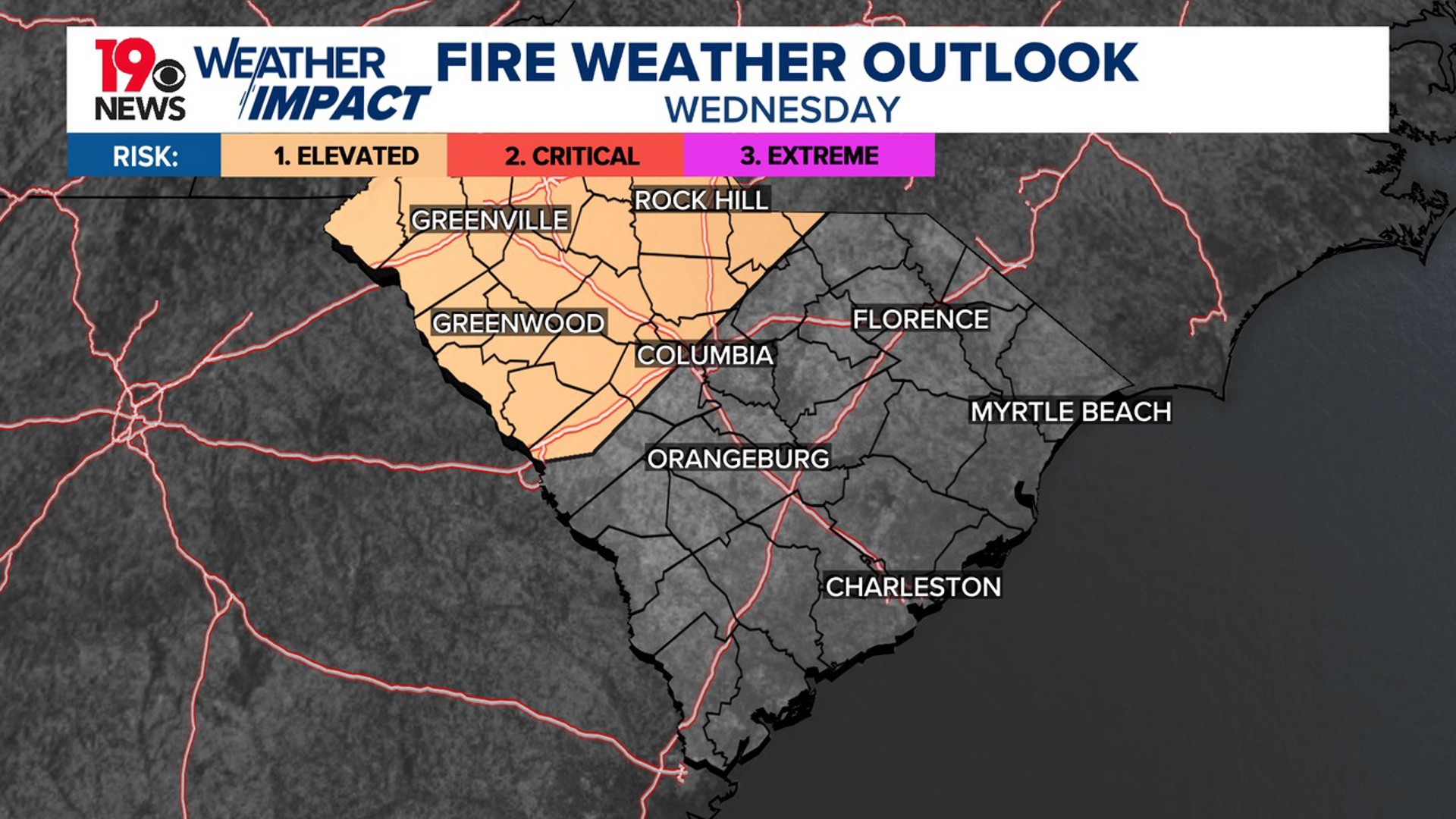 Elevated fire threat continues today across South Carolina | wltx.com