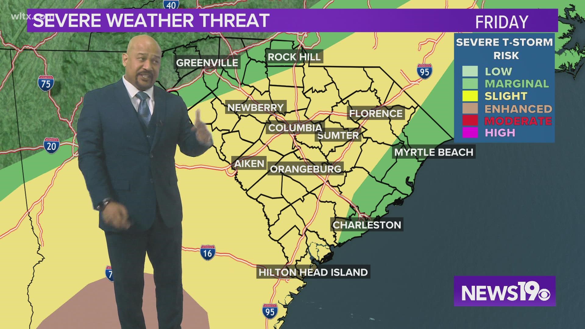 Chance of severe weather in South Carolina for Saturday in the morning ...