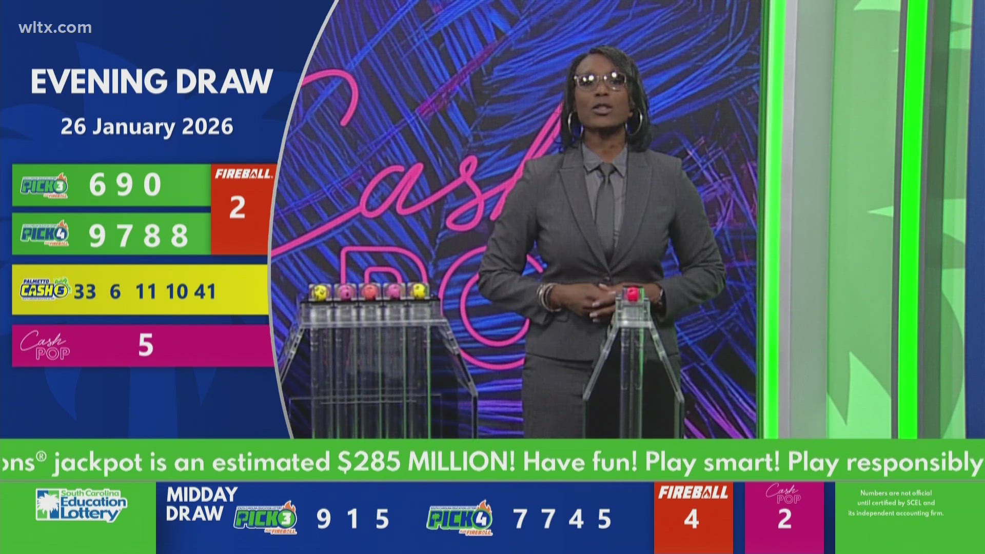 Evening SC winning lottery numbers for January 26, 2026 | wltx.com
