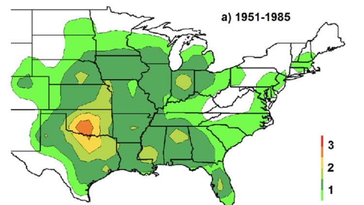 Maps show how 'Tornado Alley' has shifted in the U.S. | wltx.com