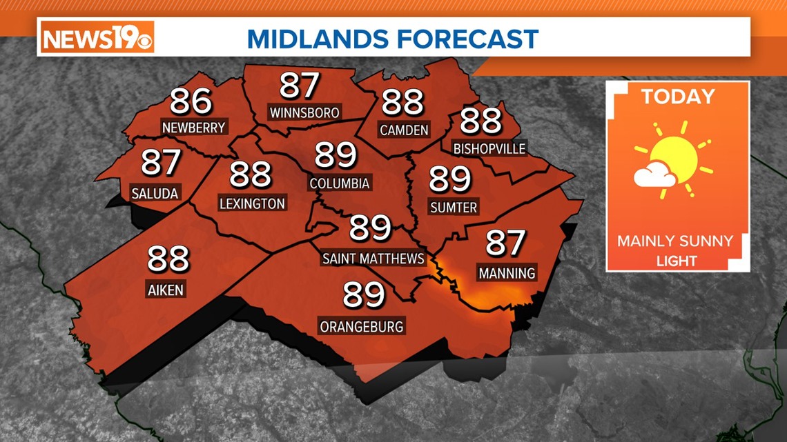 Mainly sunny, very warm South Carolina weather | wltx.com