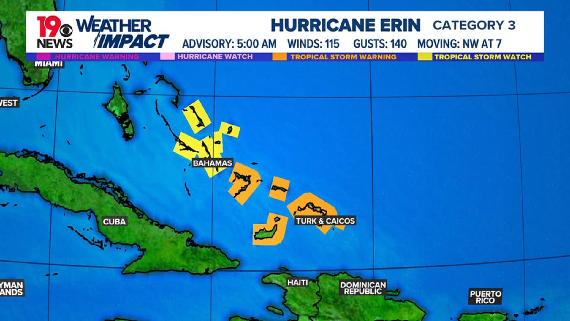 Hurricane Erin may regain Cat 5 strength after drop to Cat 3 | wltx.com