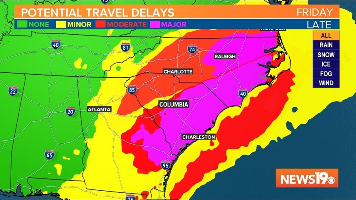 Timeline: Friday winter storm in Columbia, South Carolina | wltx.com