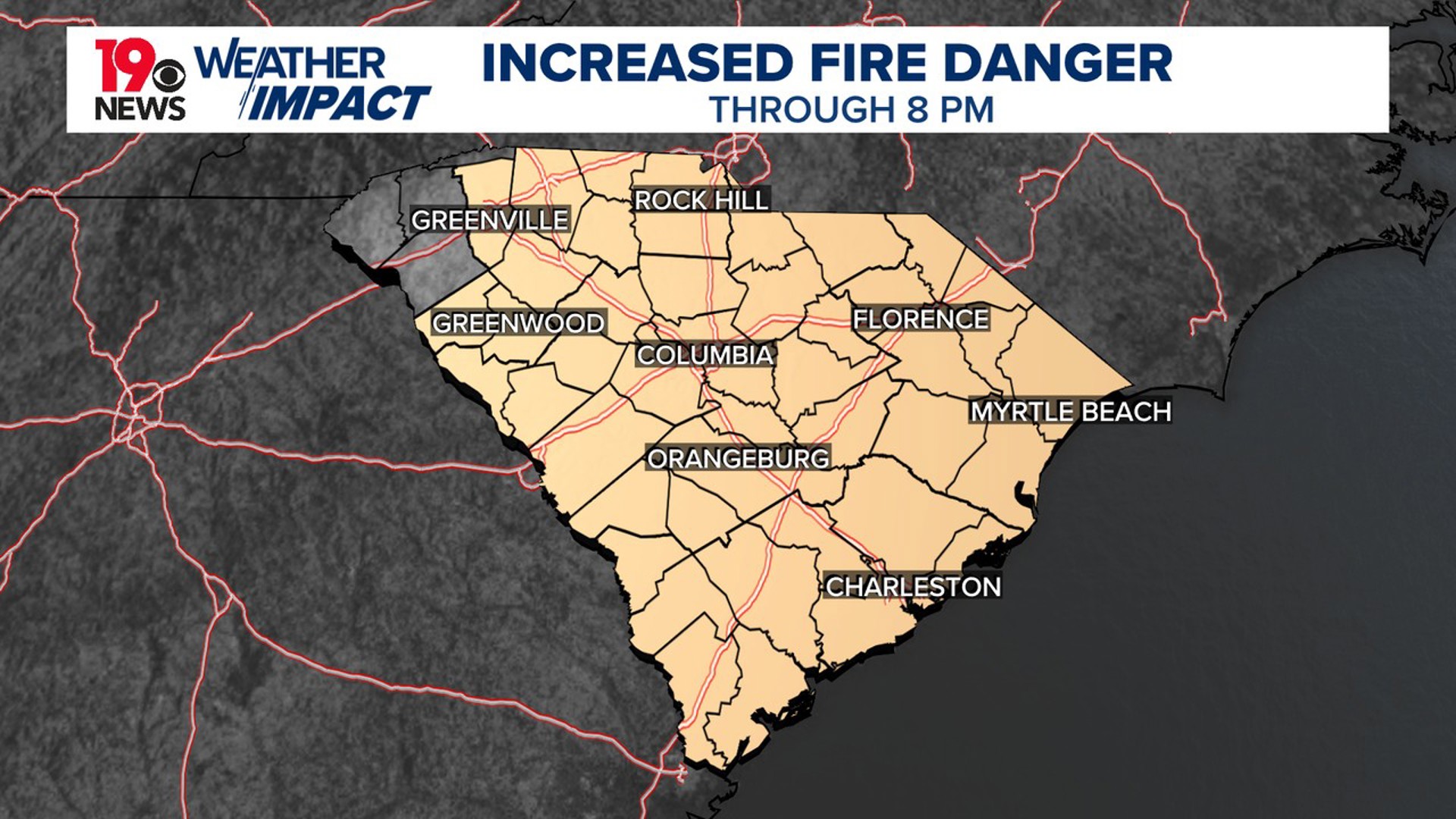 Elevated fire threat continues today across South Carolina | wltx.com