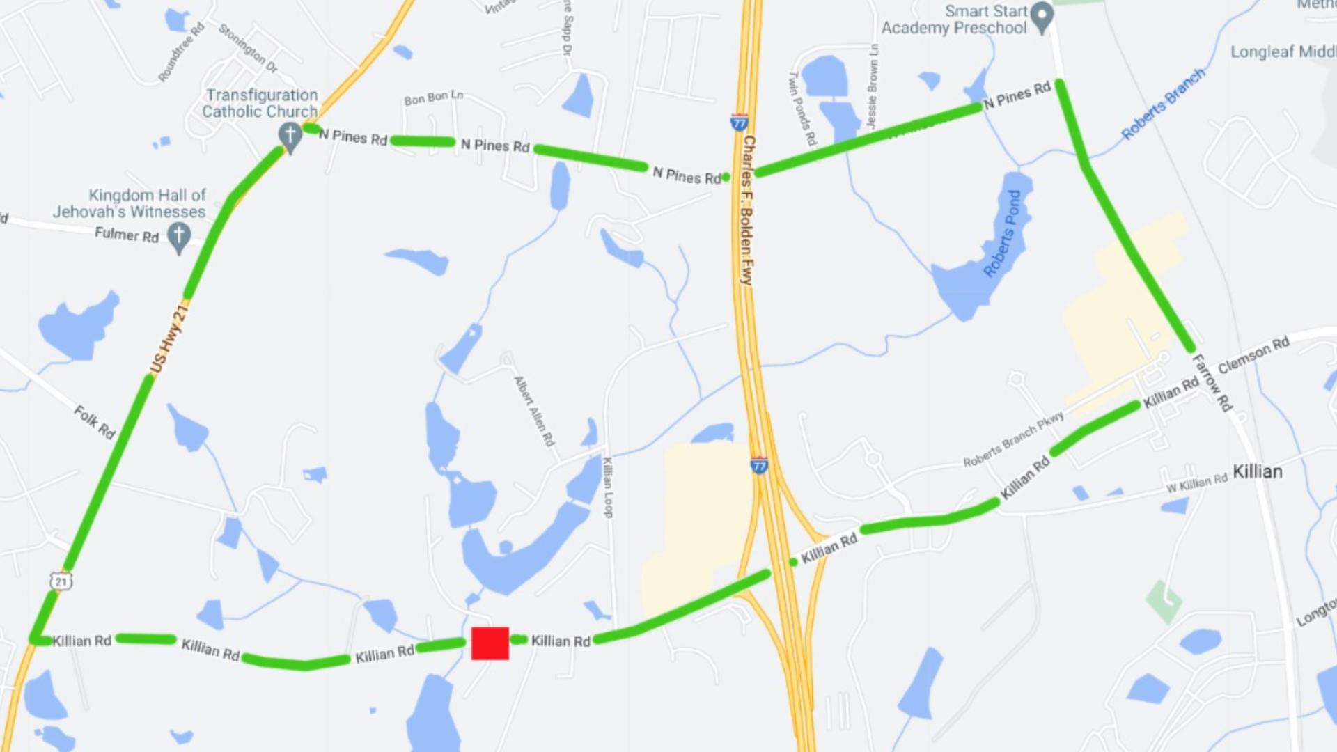 Killian Road closed in northeast Richland County due to damage | wltx.com