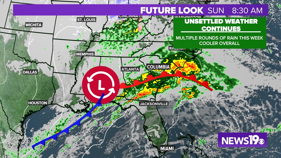 Heavy rain expected on Sunday in South Carolina on Sunday, Jan 22 ...