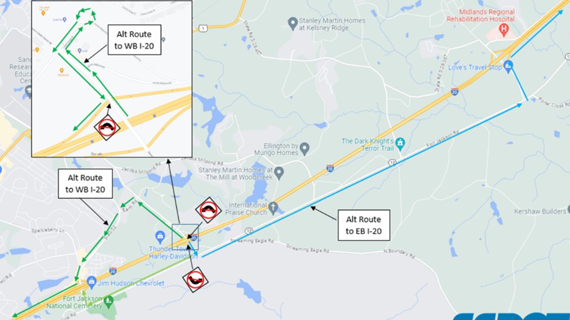 SCDOT imposes left turn restrictions on Spears Creek Church Rd | wltx.com
