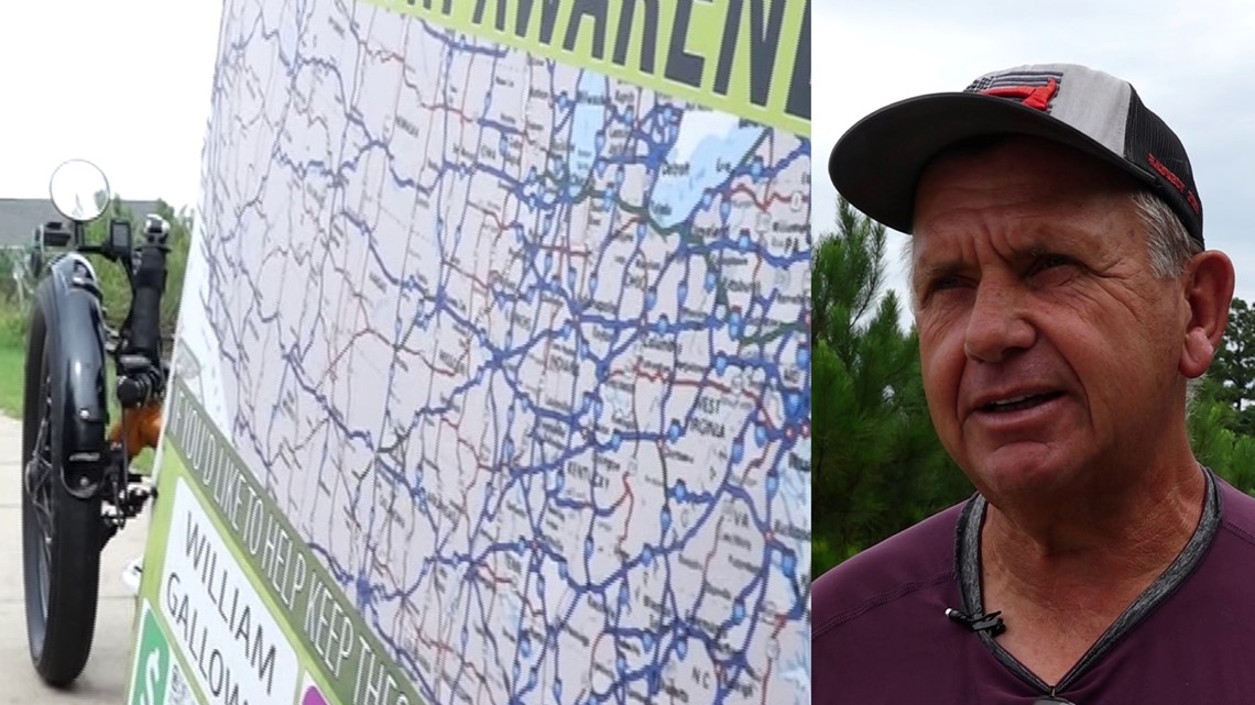 William Galloway rides bike 37K miles for brain injury awareness | wltx.com