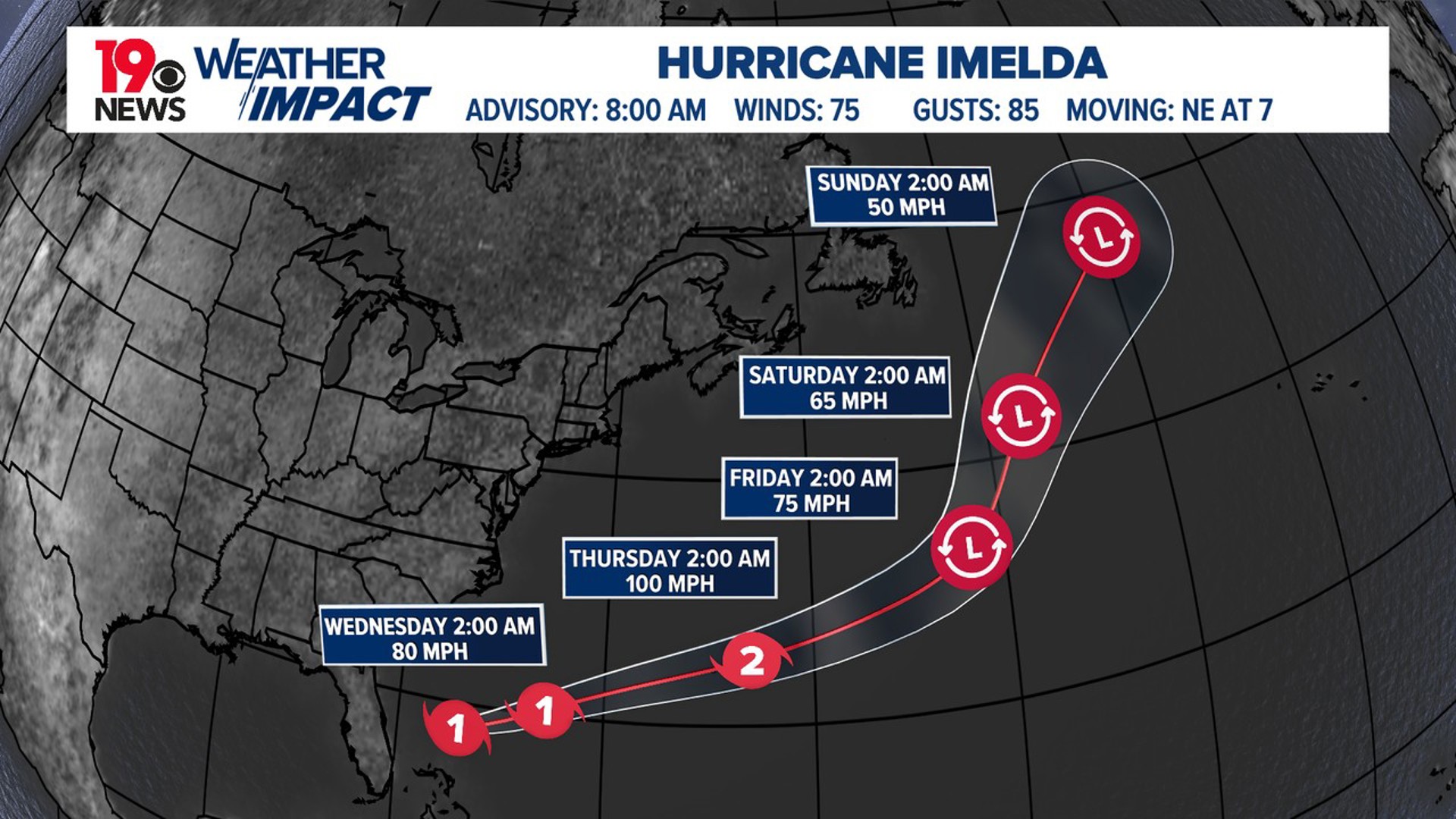 Hurricane Imelda strengthens, becomes fourth hurricane of 2025 season ...