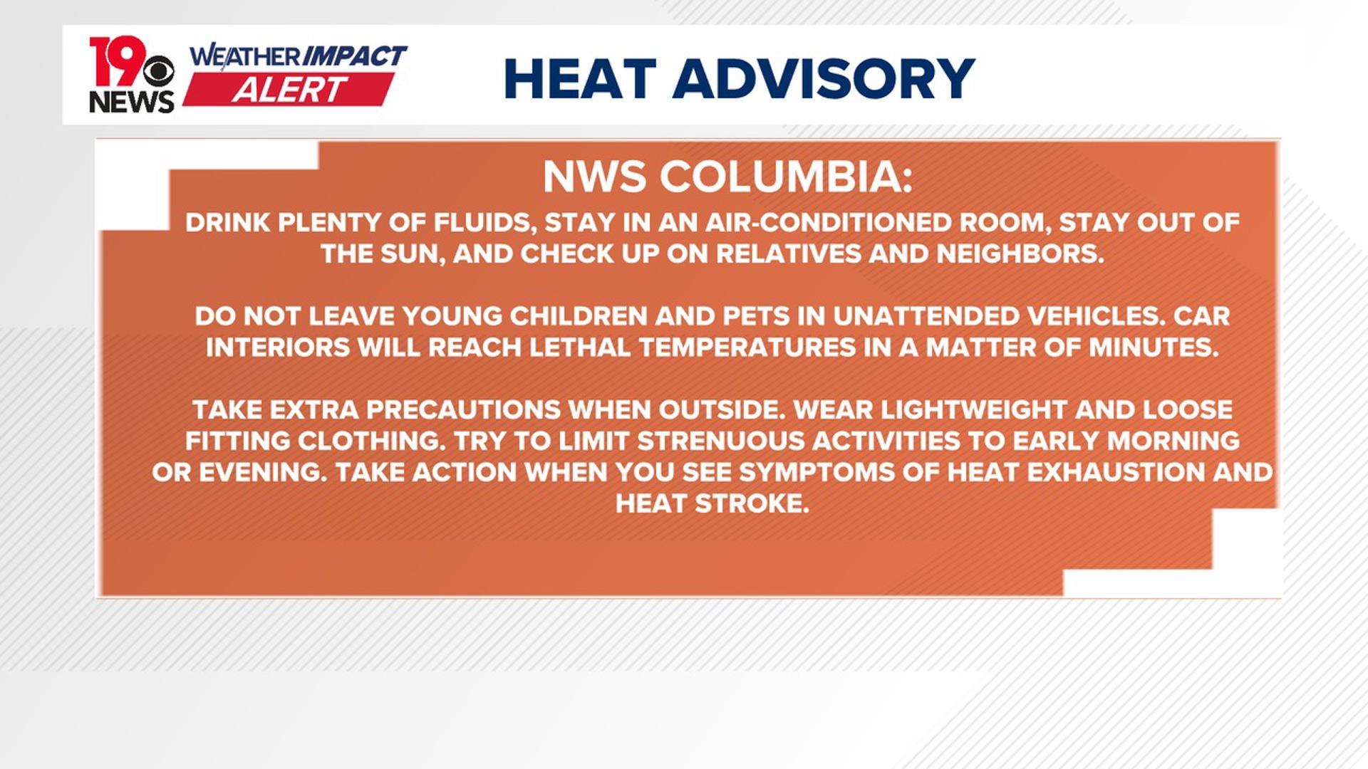 Heat advisory in effect until 8 p.m. for South Carolina | wltx.com