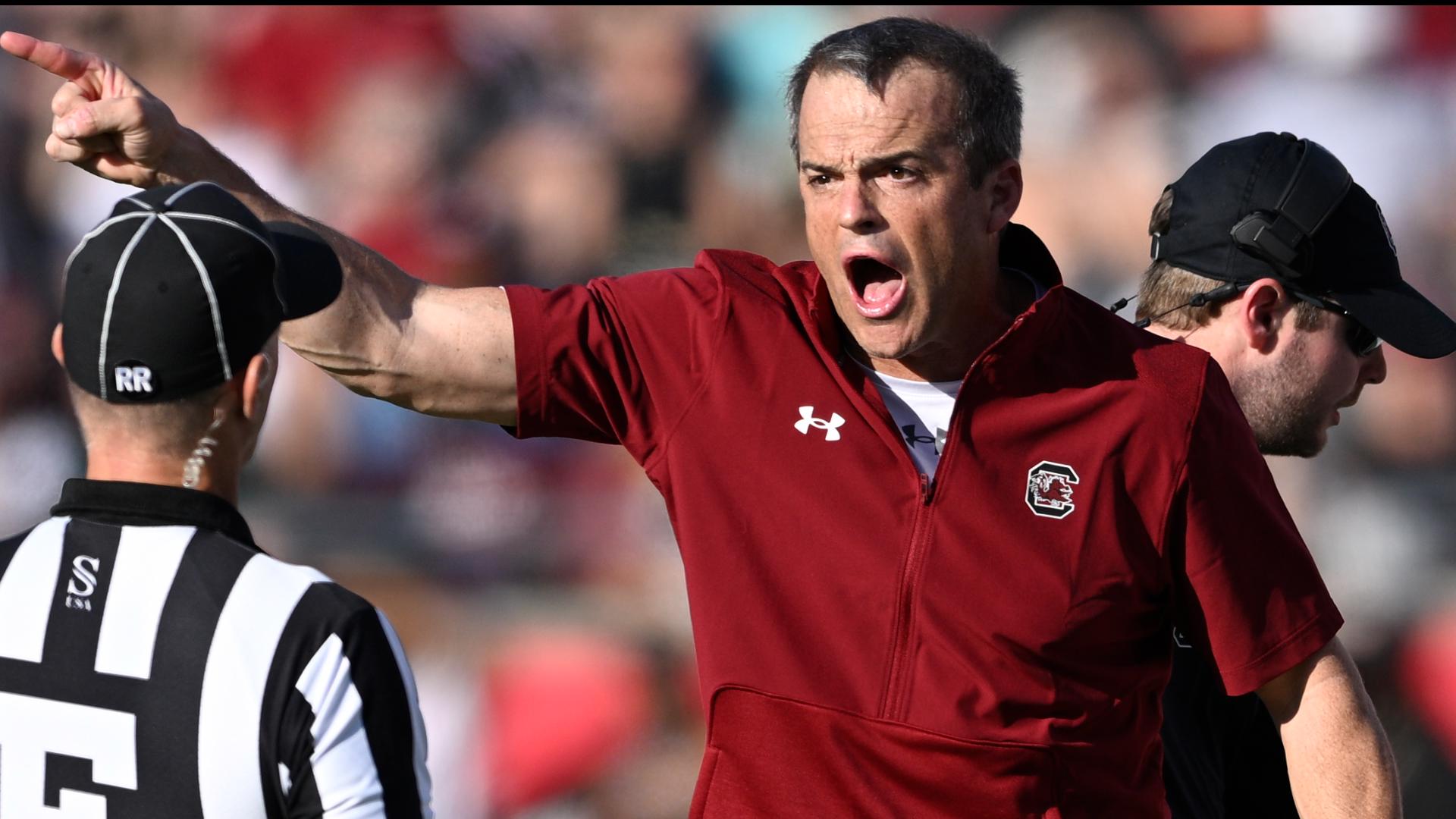 Shane Beamer speaks after the 21-17 loss to Illinois in the Cheez-It ...