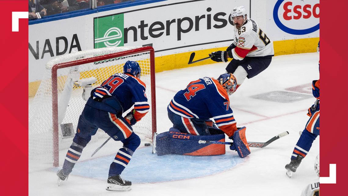 Marchand scores in 2nd OT, Panthers beat Oilers 5-4 in Game 2 to even ...
