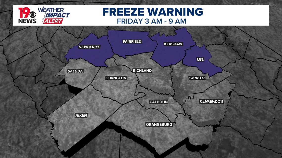 Freeze warning issued for parts of South Carolina | wltx.com