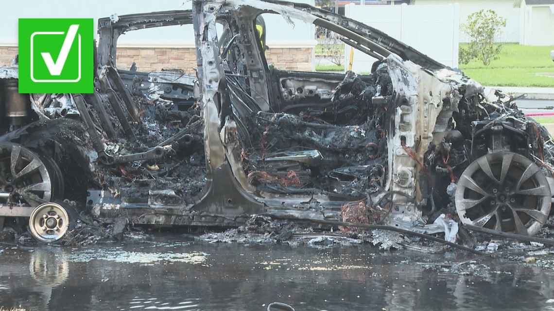 Electric vehicles are prone to catching fire in saltwater | wltx.com