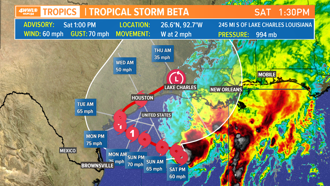 Tropical Storm Beta latest track, models, forecast | wltx.com