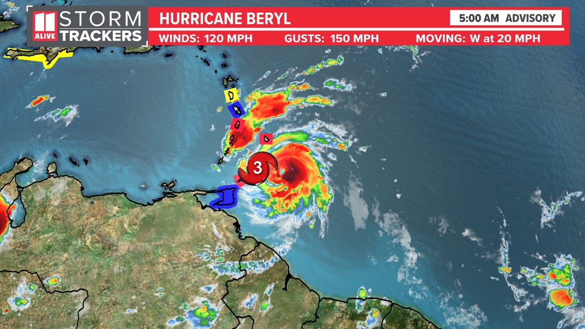 Tropical storm Beryl becomes season's first hurricane | wltx.com