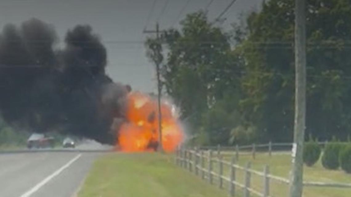 Roadside car fire ends in explosion, but everyone escapes serious ...