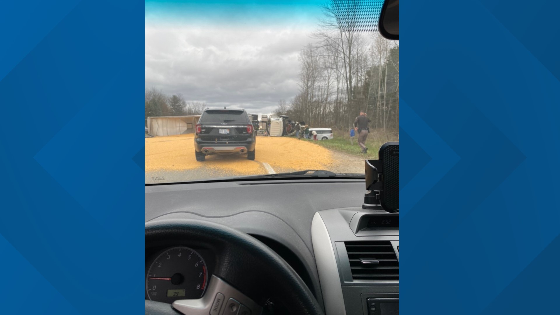 Woman killed after crash with semi loaded with corn | wltx.com